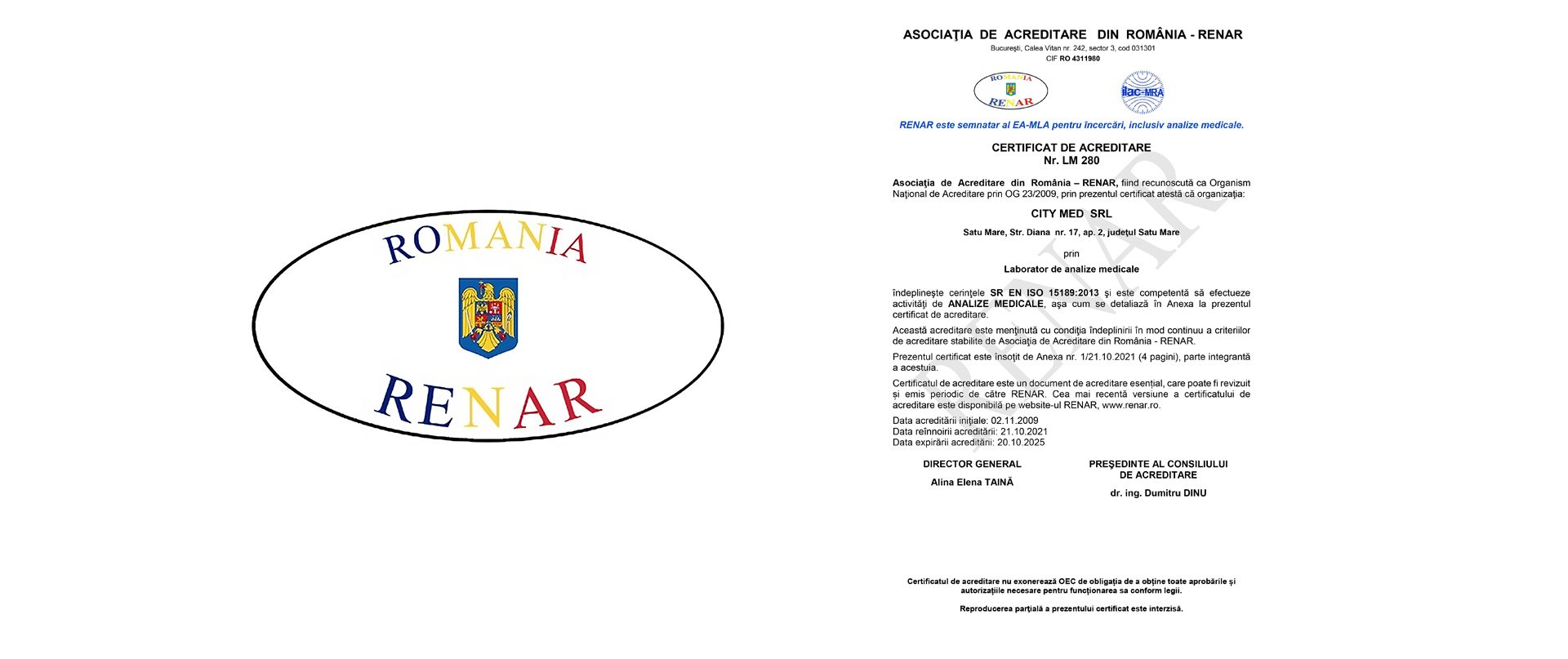 Acreditare RENAR - City Med